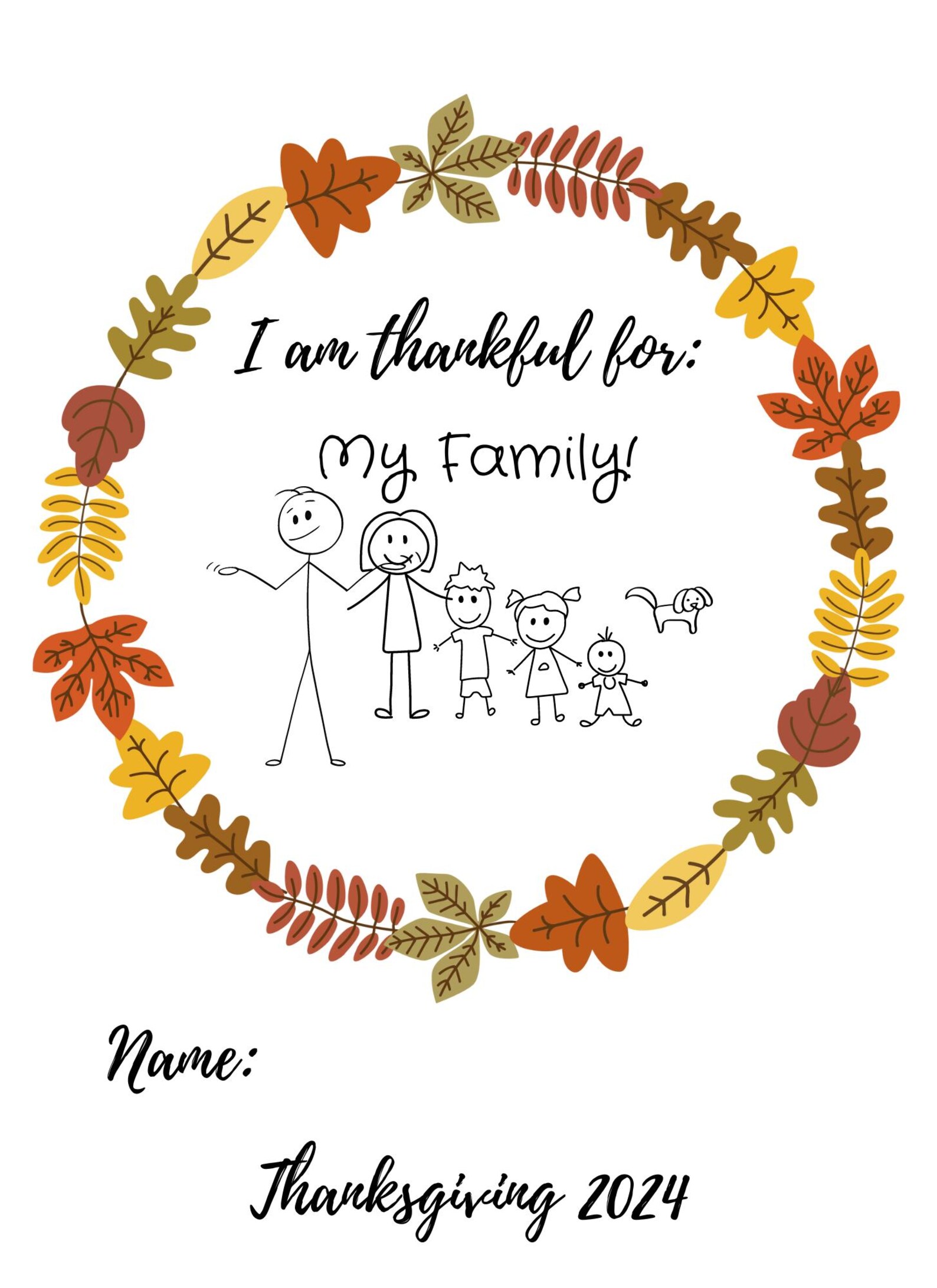Thanksgiving Craft for Kids | I Am Thankful for Printable ...