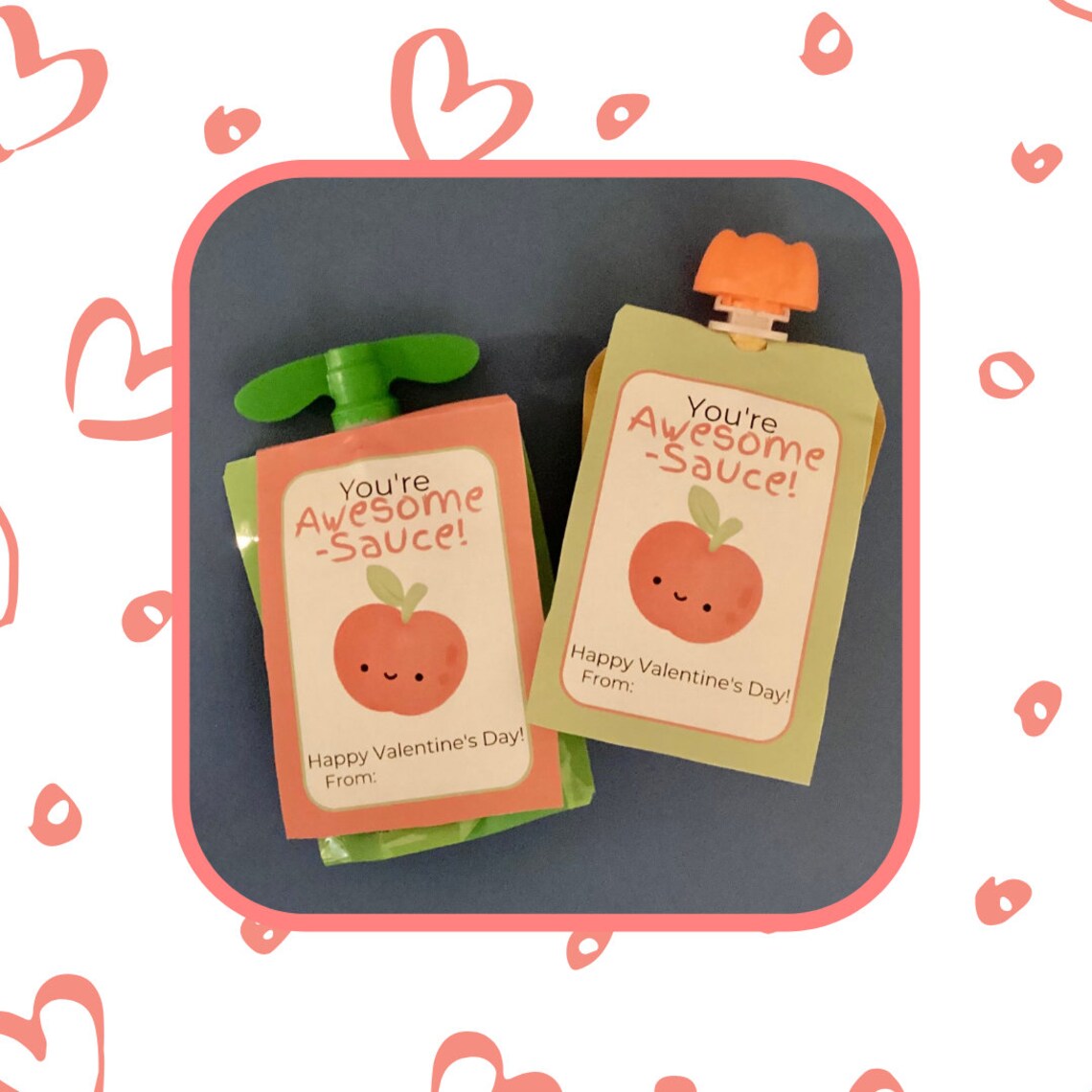 Applesauce Pouch Valentine's Day Tags | Printable Gift Tag for ...