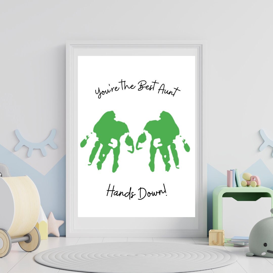 Best Aunt Handprint Art Best Aunt Ever Hands Down Handprint - Etsy