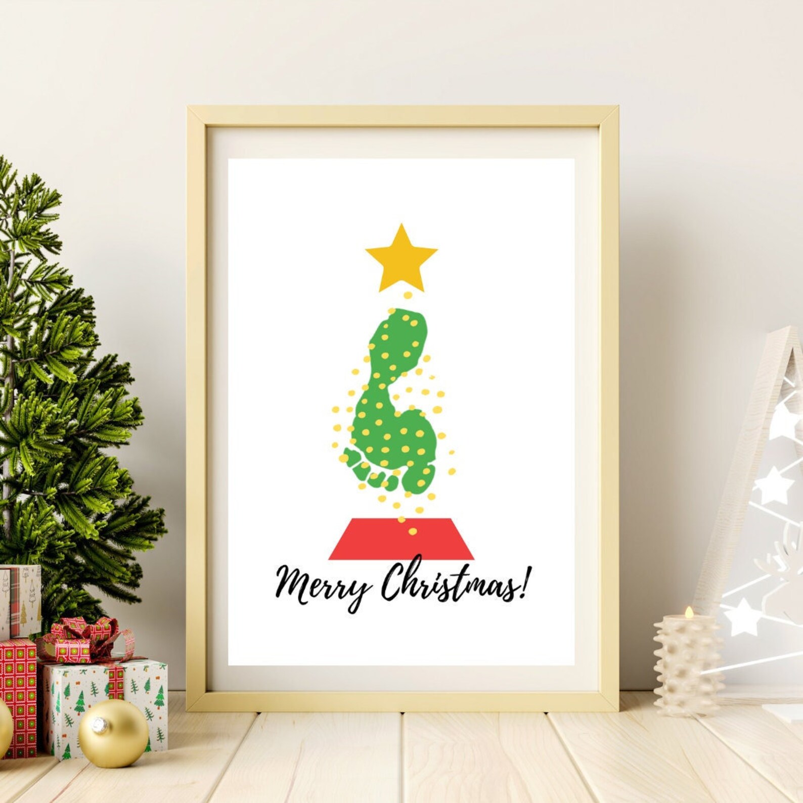 Christmas Handprint Art Printable Bundle Christmas Footprint - Etsy