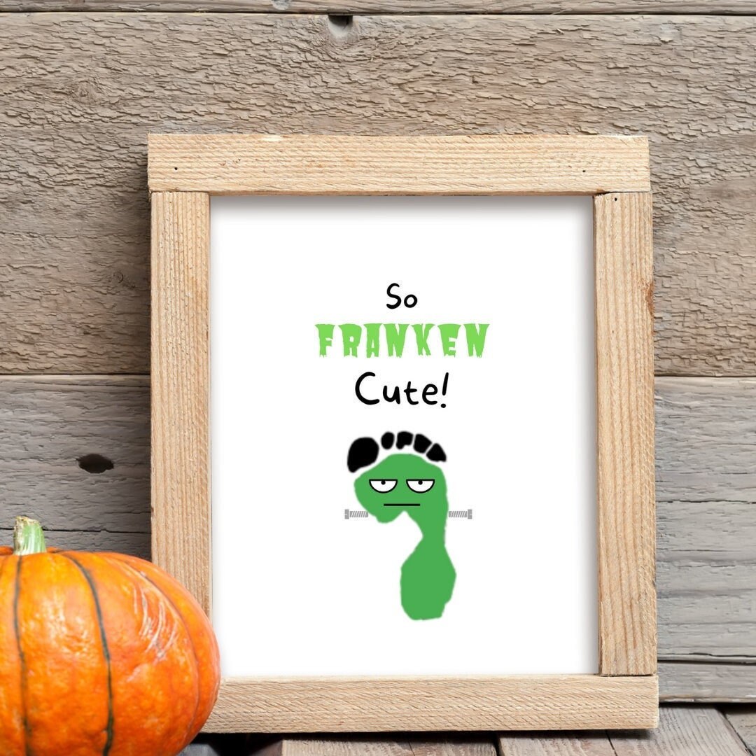 So Franken Cute Frankenstein Footprint and Handprint Art Printable ...