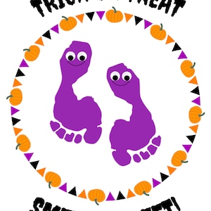 Trick or Treat Smell My Feet Footprint Art Printable | Halloween ...
