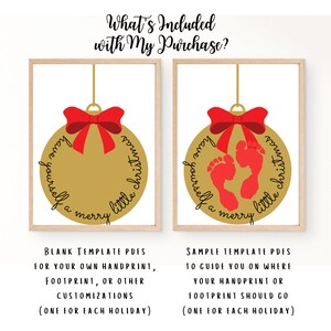 Merry Christmas Handprint Art Printable | Christmas Ornament Holiday ...