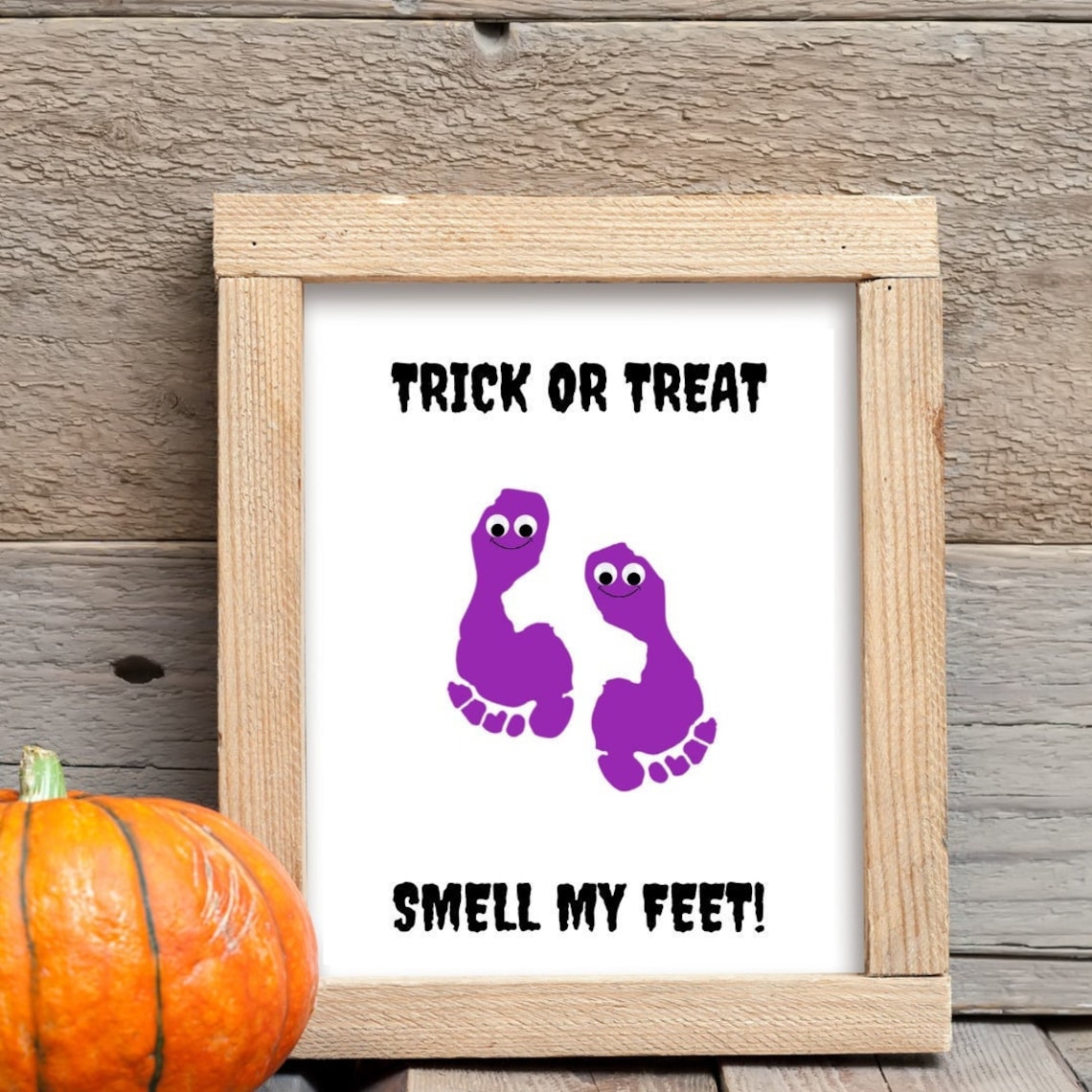 Trick or Treat Smell My Feet Footprint Art Printable - Etsy
