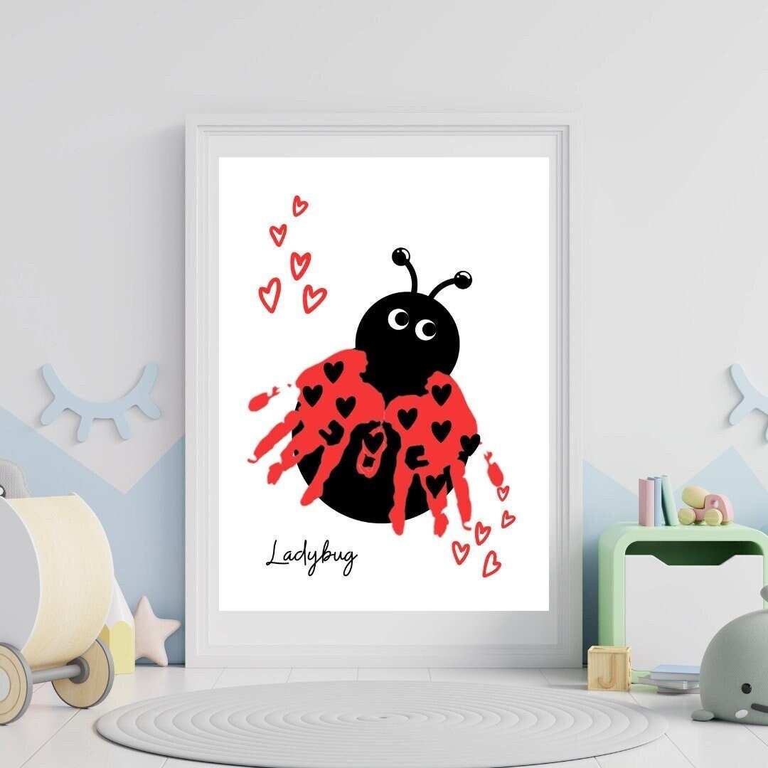 Footprint Art | Footprint Craft | Handprint Printable | Ladybug ...