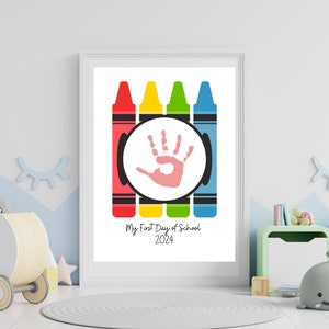 First Day of School Handprint Art | First Day of School Footprint Art ...