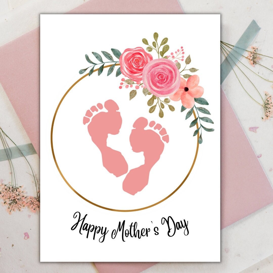 Mother's Day Footprint Art | Mother's Day Handprint Art Crafts for Kids ...