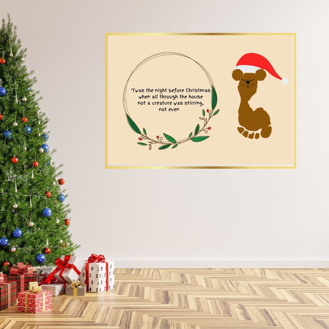 Christmas Footprint Art Twas the Night Before Christmas Mouse Footprint ...
