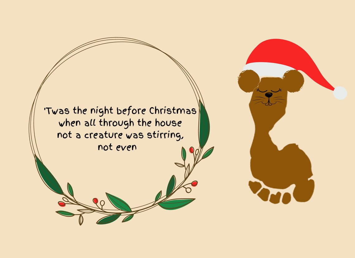 Christmas Footprint Art | Twas the Night Before Christmas Mouse ...