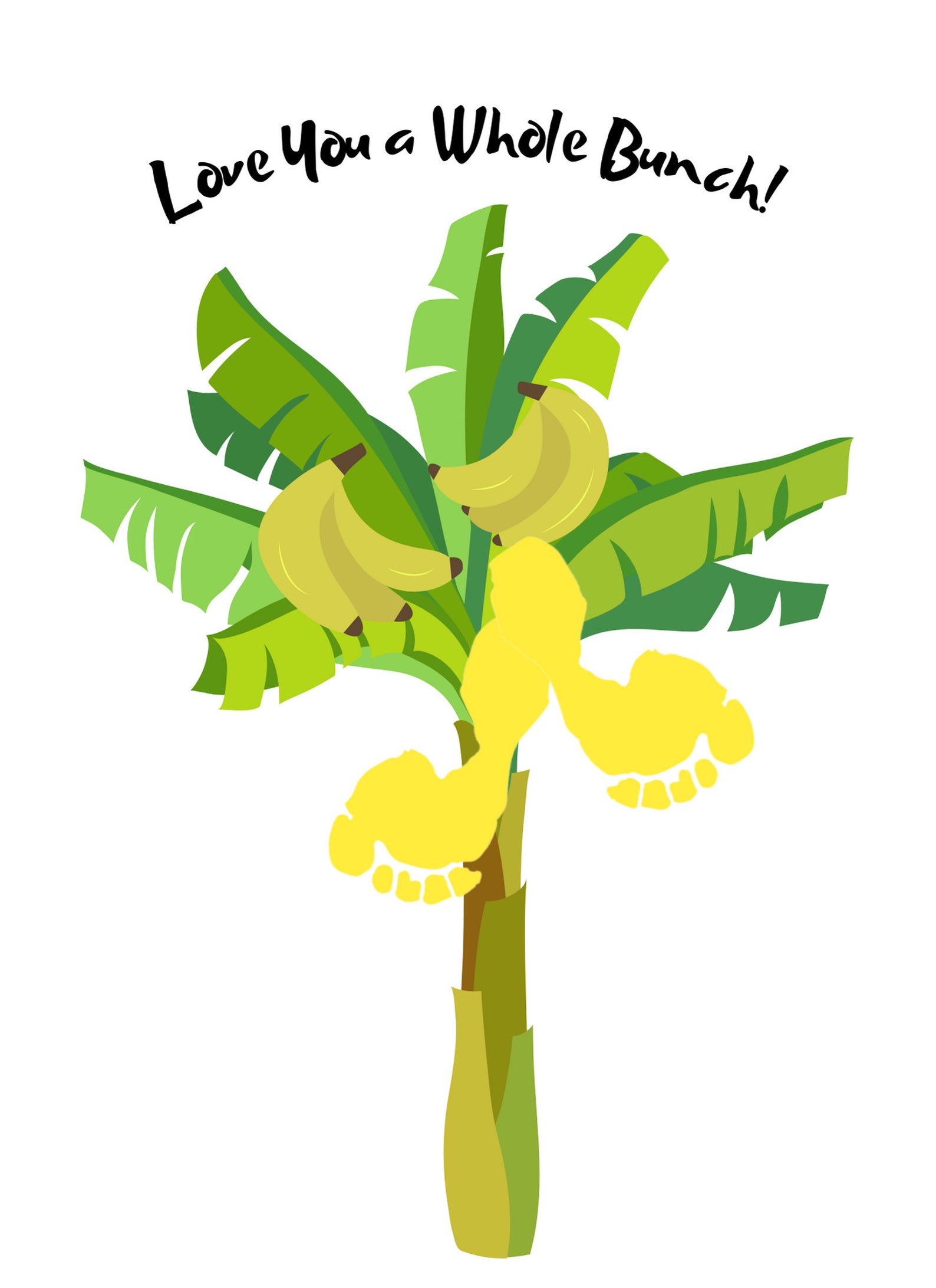 Love You a Whole Bunch Banana Handprint Art | Banana Footprint Art ...
