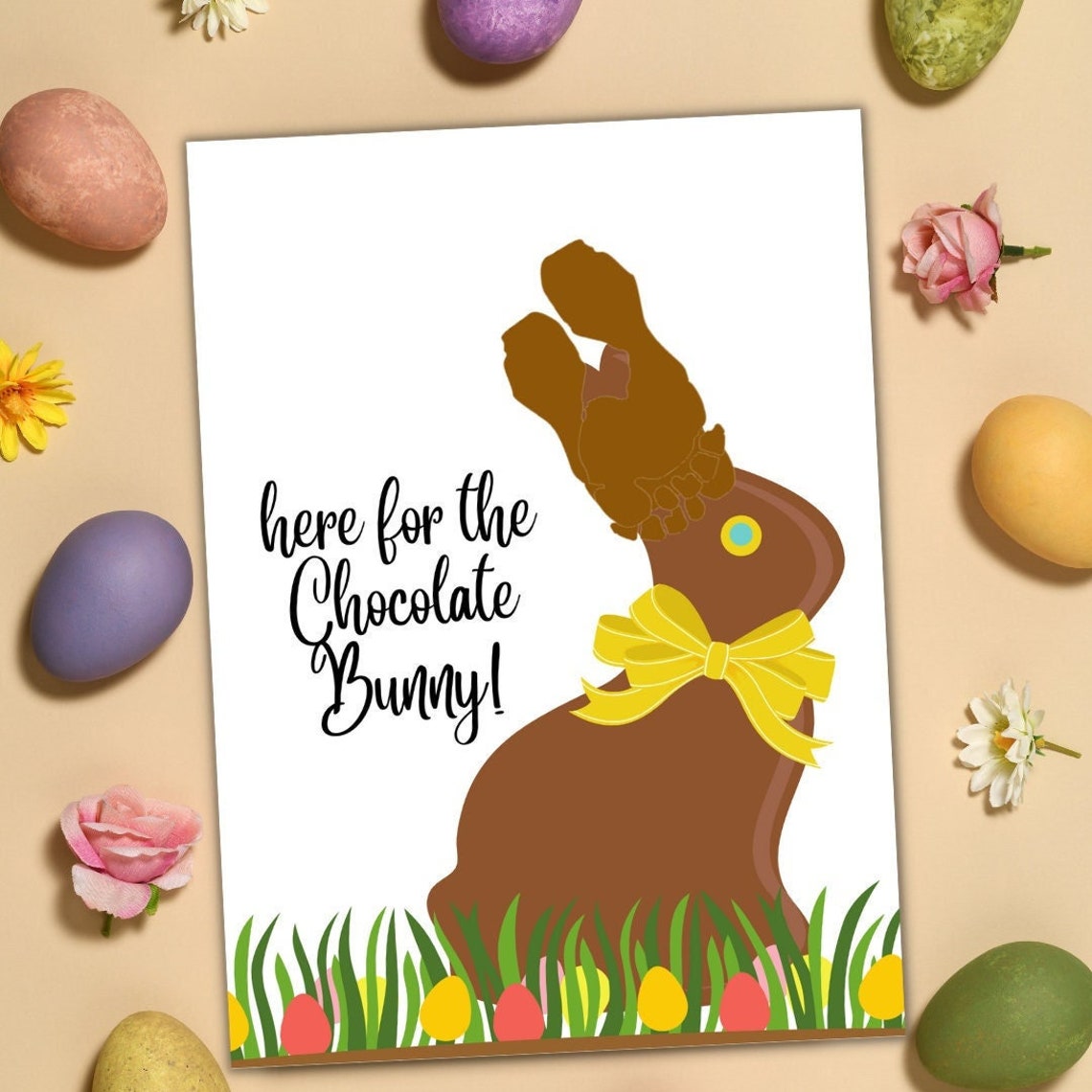 Chocolate Easter Bunny Footprint Art | Chocolate Bunny Handprint ...