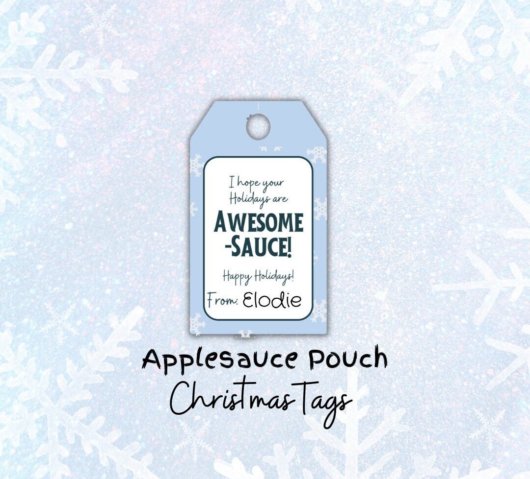 Applesauce Pouch Holiday Tags Printable Gift Tag for Winter Holiday ...