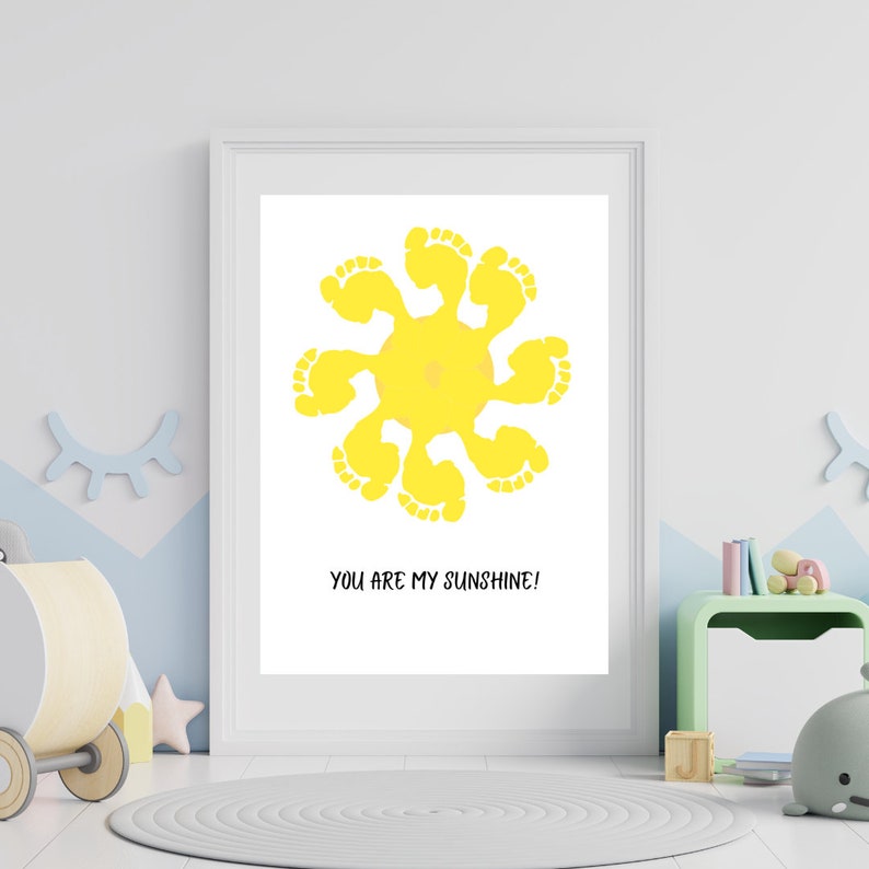 You Are My Sunshine Handprint Printable Sun Footprint Art - Etsy