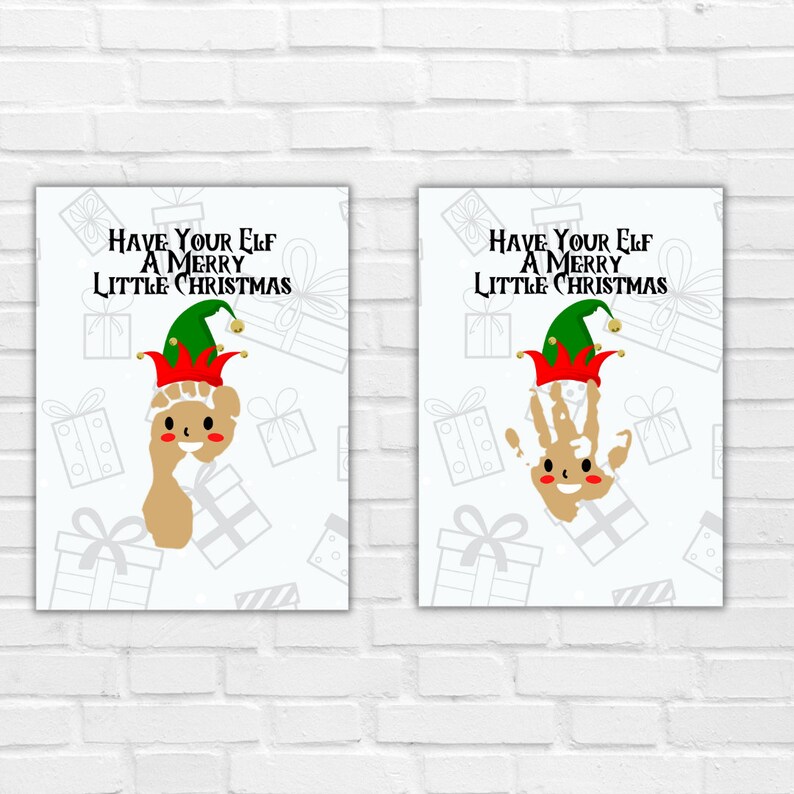 Have Your Elf A Merry Little Christmas Footprint Art Printable - Etsy