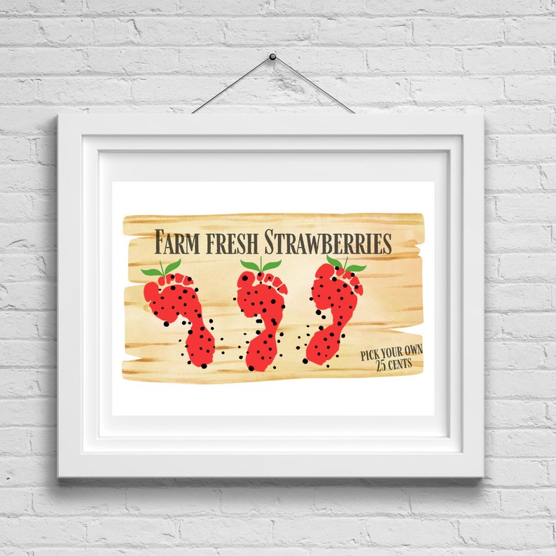 Strawberry Footprint Art | Strawberry Season Footprint Craft ...