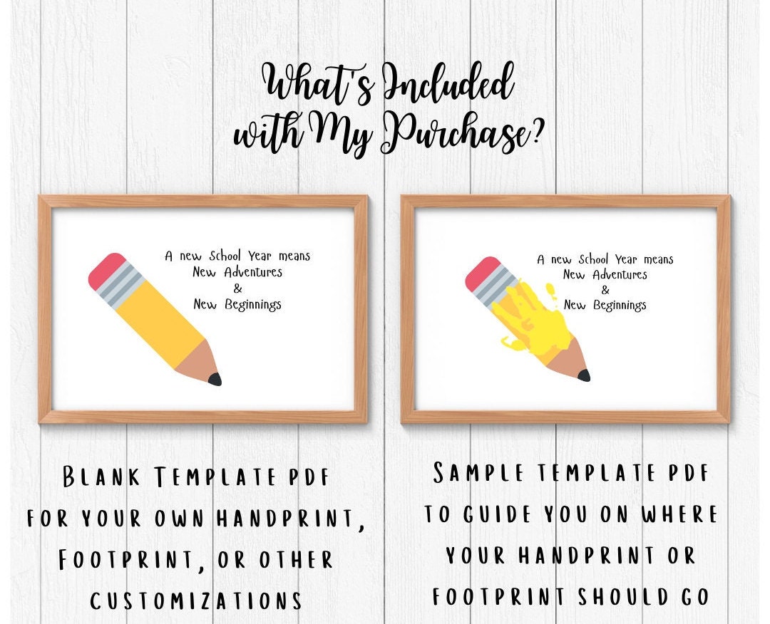 Back to School Handprint Art Printable | Back to School Footprint Art ...