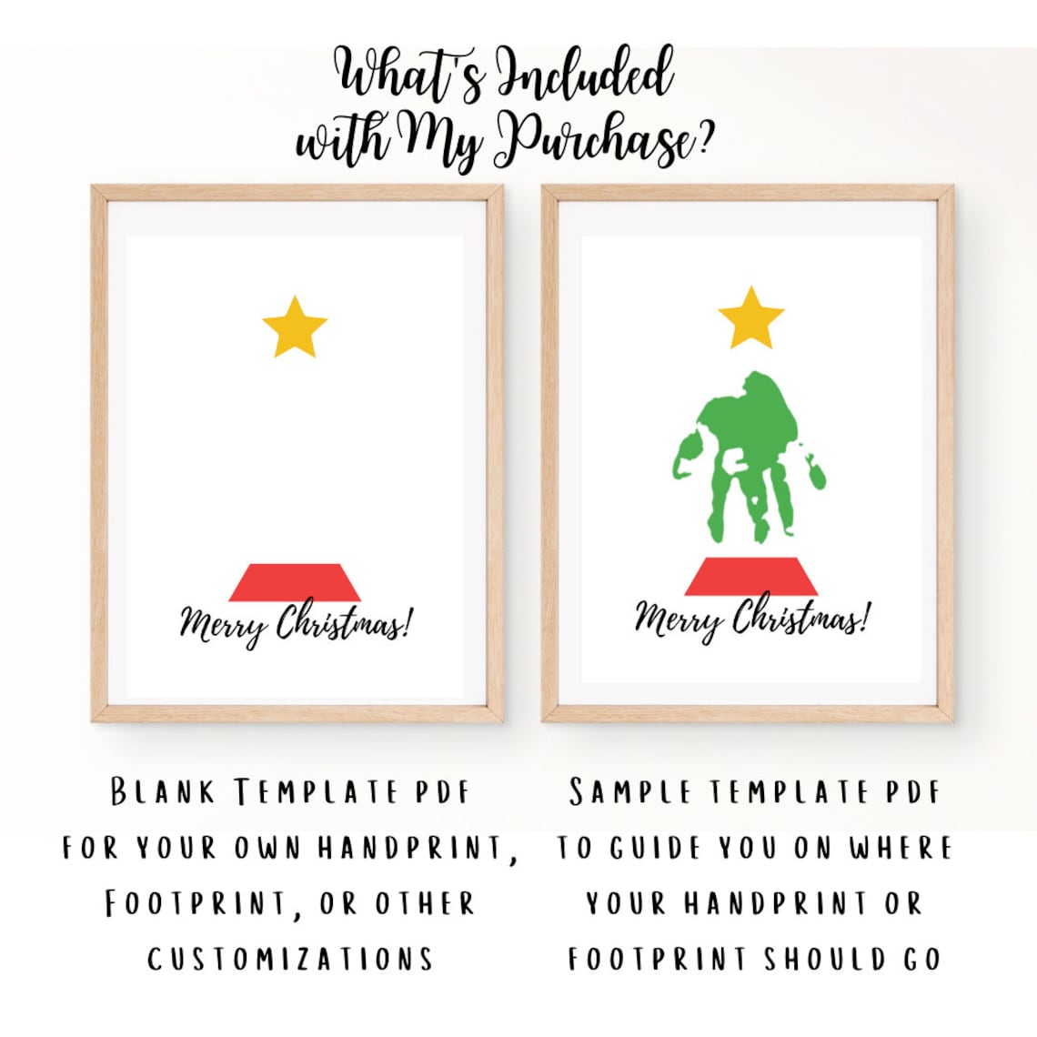 Merry Christmas Handprint Art Printable Christmas Tree - Etsy