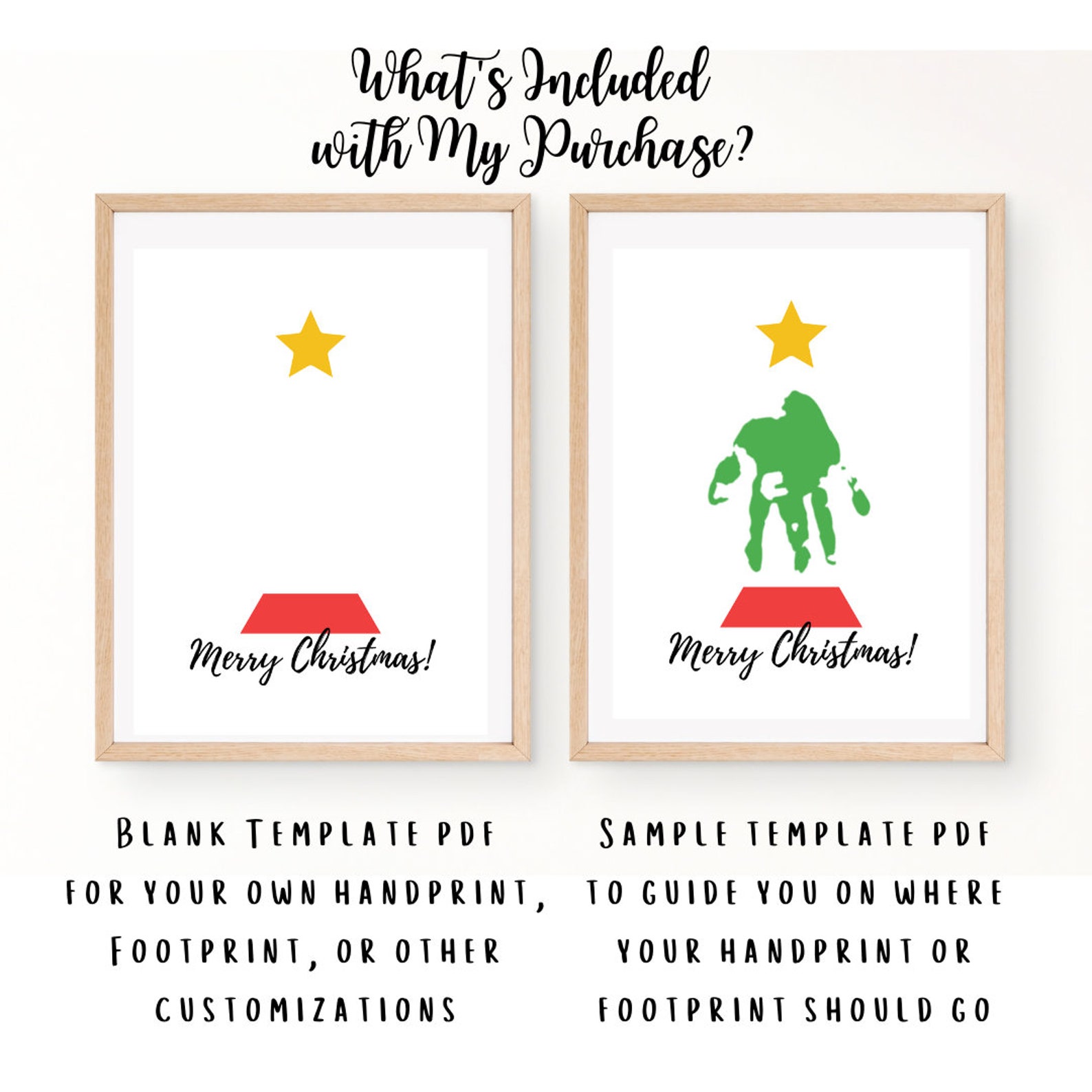 Merry Christmas Handprint Art Printable Christmas Tree - Etsy