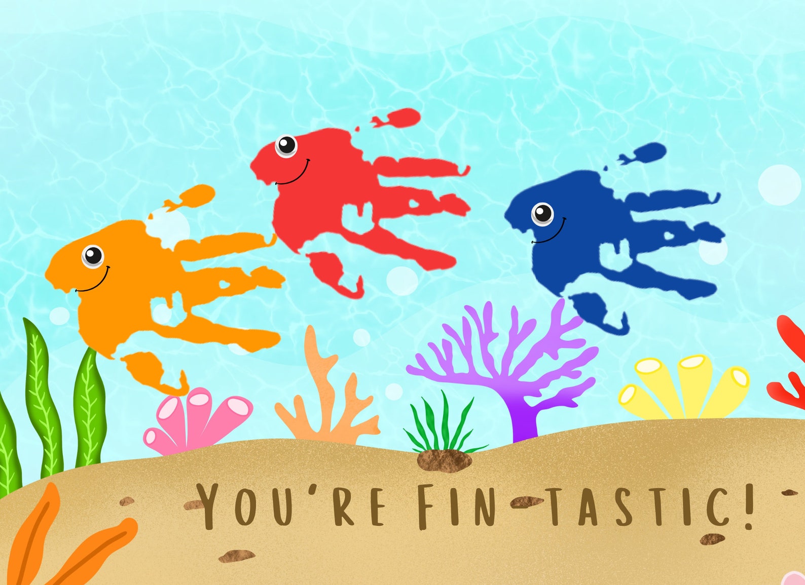 You're Fin-tastic Fish Handprint Art Summer Ocean Fish - Etsy