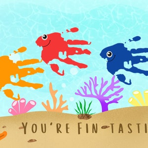 You're Fin-tastic Fish Handprint Art | Summer Ocean Fish Footprint Art ...