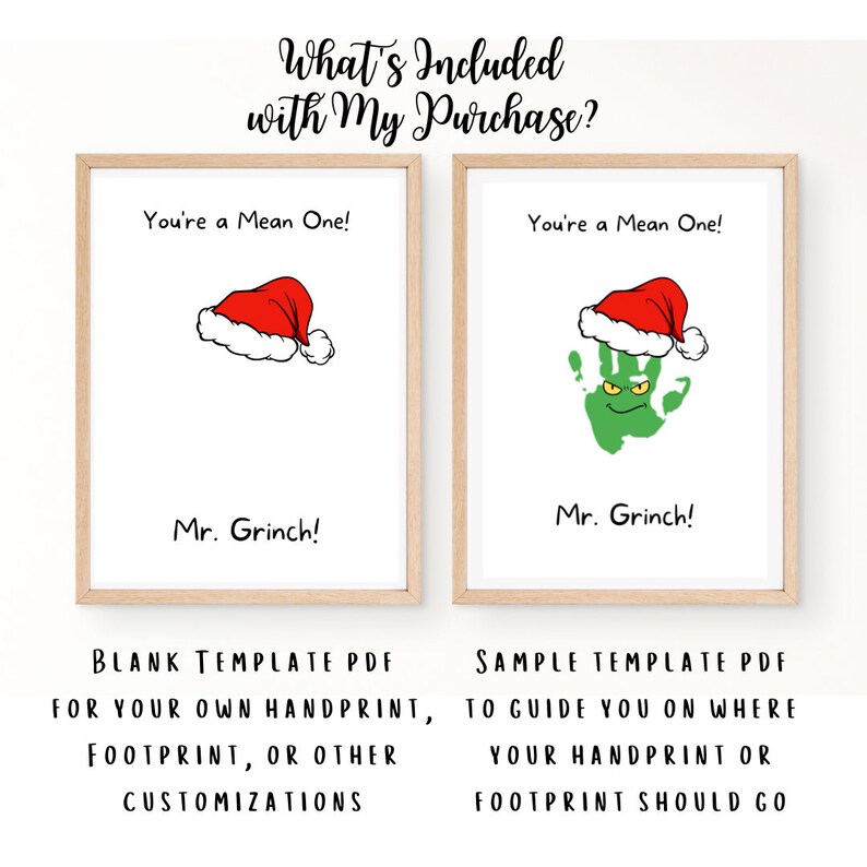 You're A Mean One Handprint Art Footprint Art Printable | Christmas ...