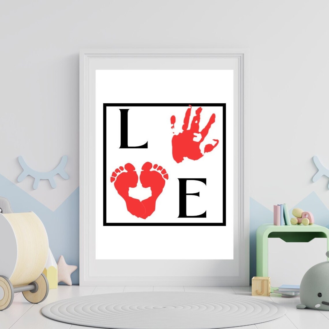 LOVE Handprint Printable and Footprint Art Footprint Craft - Etsy