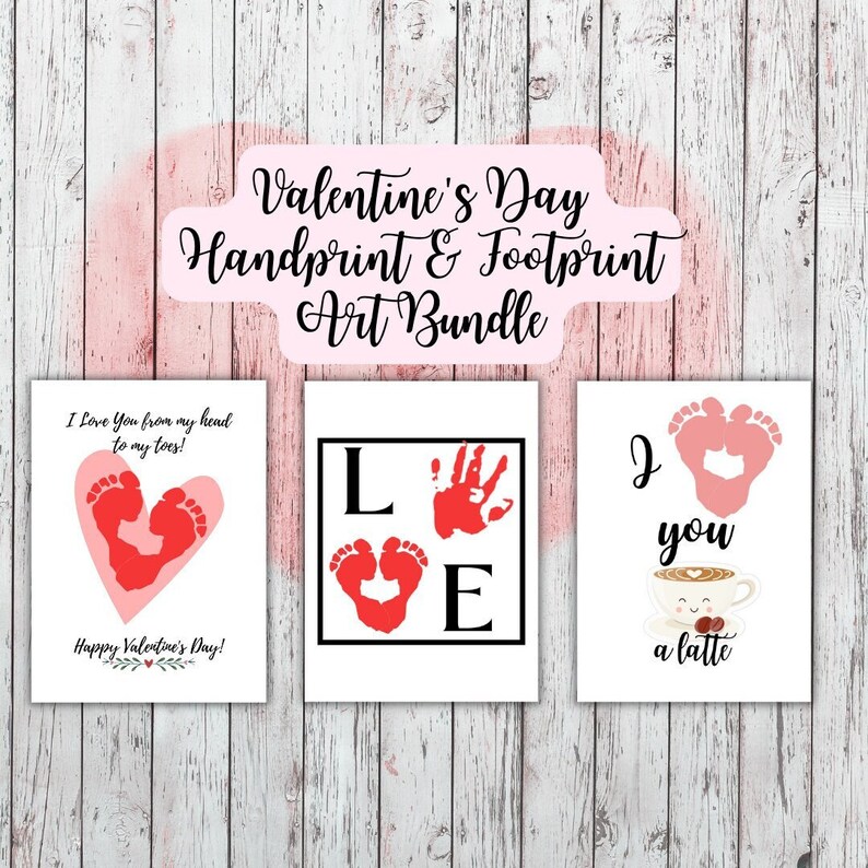 Valentine's Day Handprint Art Printable Craft for Kids - Etsy