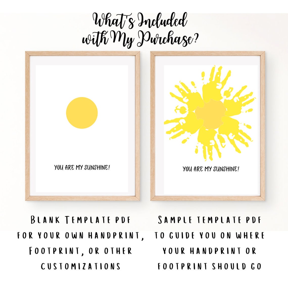 You Are My Sunshine Handprint Printable Sun Footprint Art - Etsy