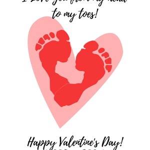Happy Valentine's Day Footprint Art Printable | Love You From My Head ...