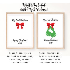 My First Christmas Footprint Art Printable | Mistletoes Christmas ...
