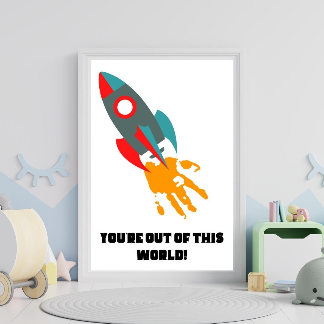Rocket Spaceship Handprint Printable | You're Out of This World ...
