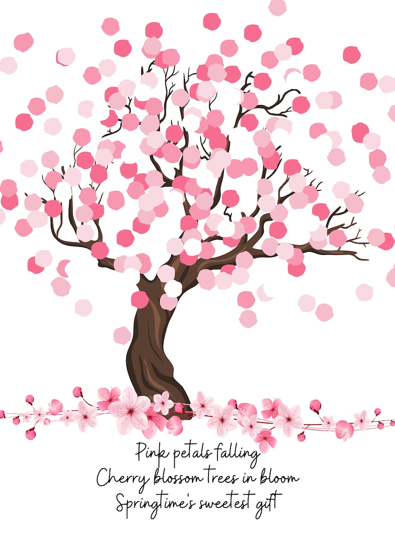 Cherry Blossom Fingerprint Art Spring Fingerprint Art - Etsy