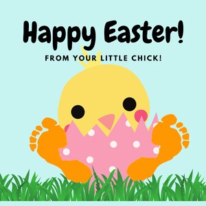 Happy Easter Footprint Art | Little Chick Footprint Craft | Easter ...