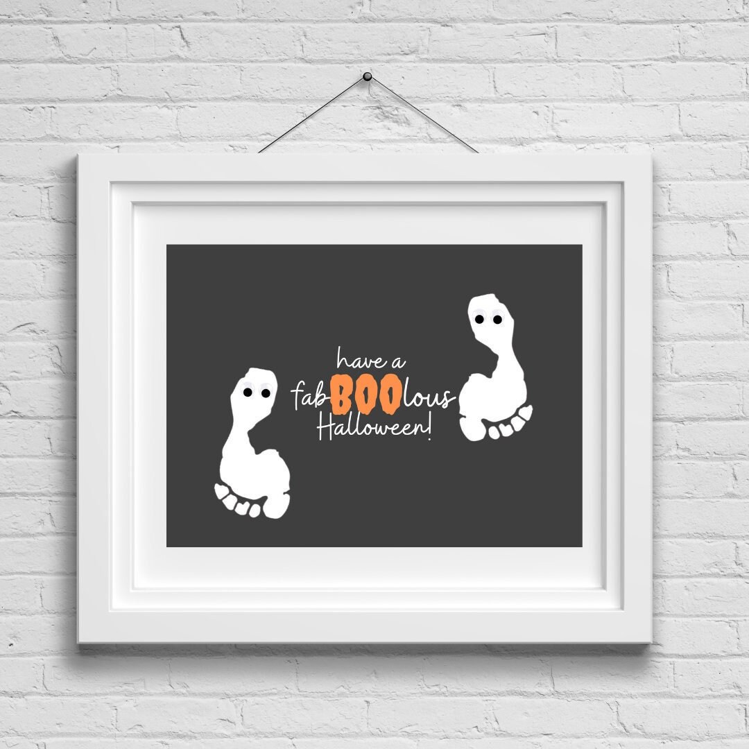Halloween Footprint Art | Halloween Handprint Printable | Have a ...