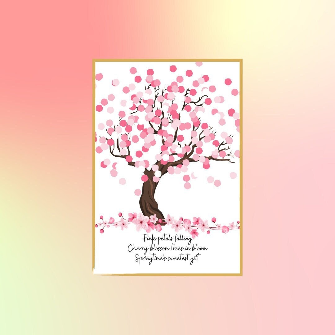 Cherry Blossom Fingerprint Art | Spring Fingerprint Art | Fingerprint ...