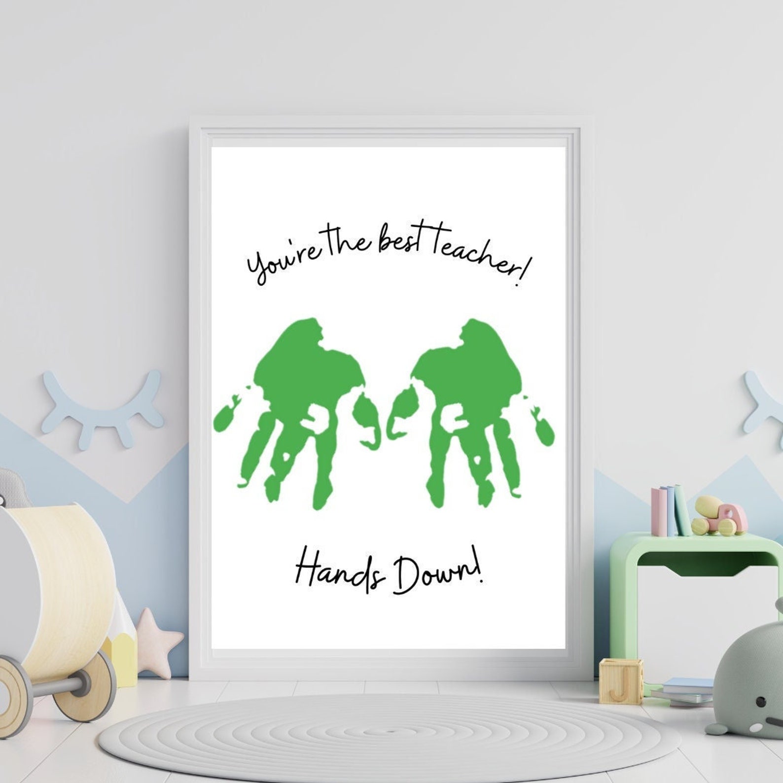 Teacher Appreciation Handprint Art You're the Best - Etsy