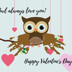 Valentine Handprint Art Printable | Valentine's Day Footprint Craft for ...