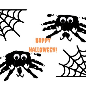 Happy Halloween Spider Handprint Art Printable | Halloween Kids ...
