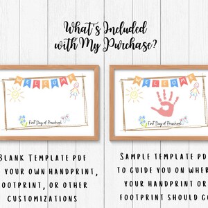 First Day of Preschool Handprint Art | First Day of School Footprint ...