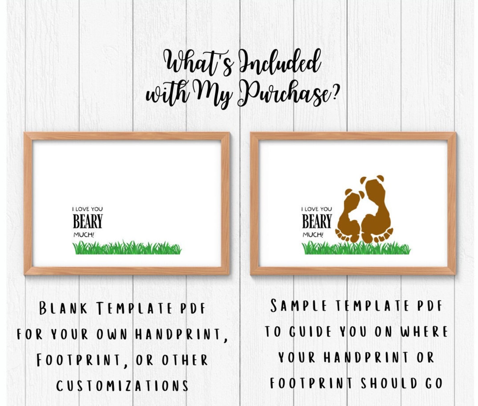 I Love You Beary Much Footprint Art Mama Bear Baby Bear - Etsy