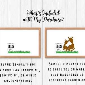 I Love You Beary Much Footprint Art | Mama Bear Baby Bear Footprint ...