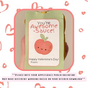 Applesauce Pouch Valentine's Day Tags | Printable Gift Tag for ...