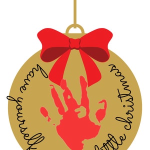 Merry Christmas Handprint Art Printable | Christmas Ornament Holiday ...