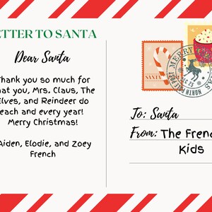 Christmas Letter to Santa | Postcard to the North Pole | Holiday Santa ...