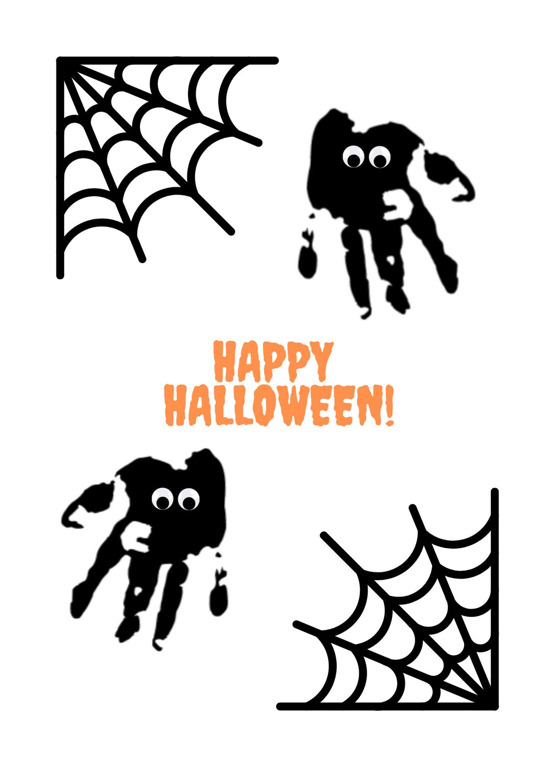 Happy Halloween Spider Handprint Art Printable Spider Kids - Etsy