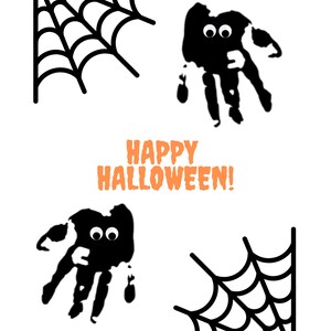 Happy Halloween Spider Handprint Art Printable | Spider Kids Handprint ...