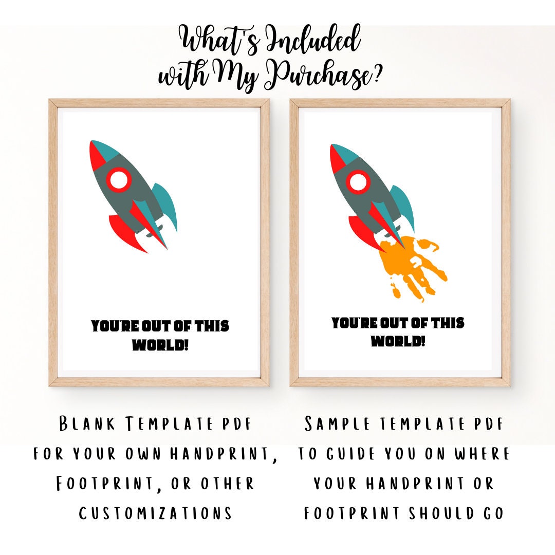 Rocket Spaceship Handprint Printable | You're Out of This World ...