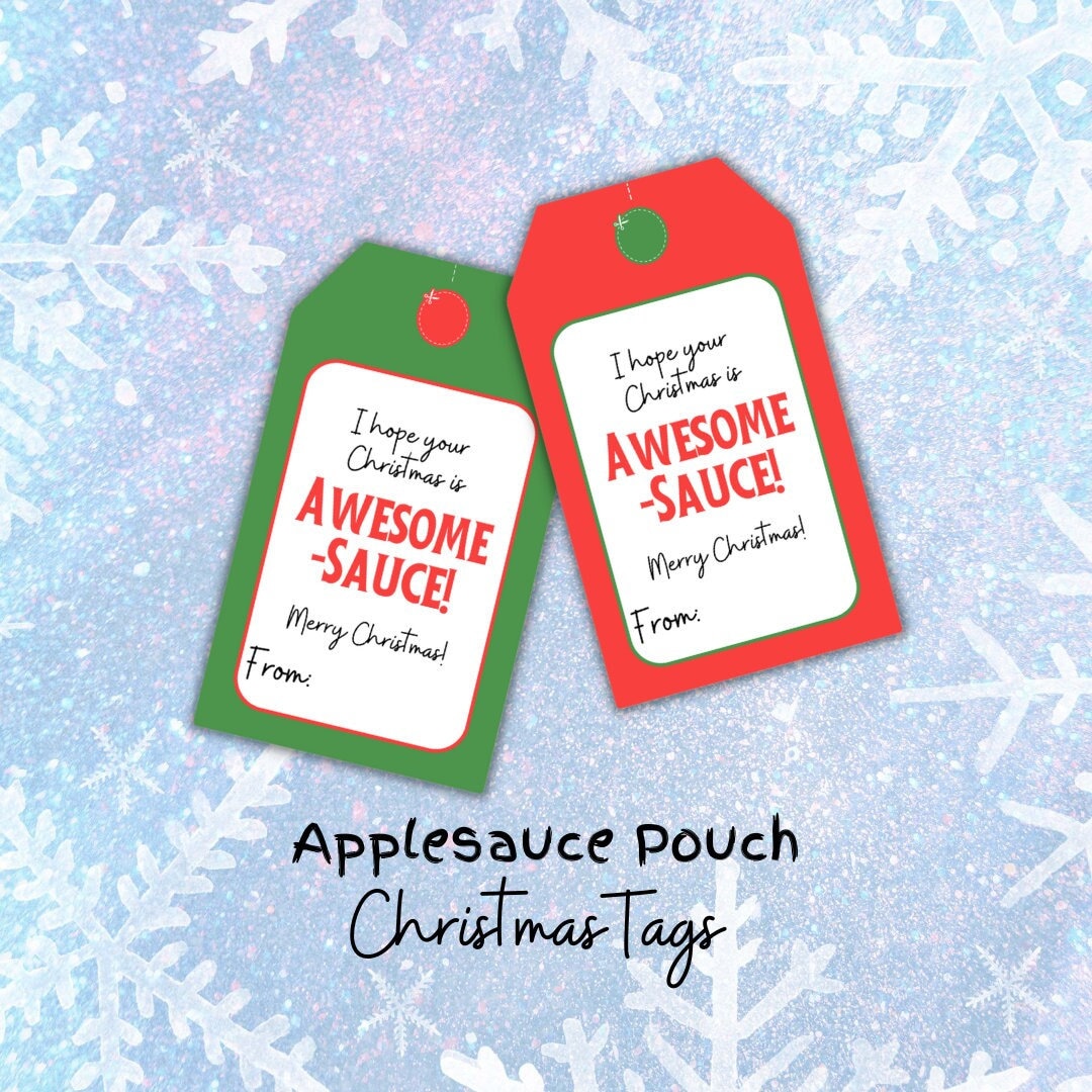Applesauce Pouch Christmas Tags Printable Gift Tag for Christmas ...