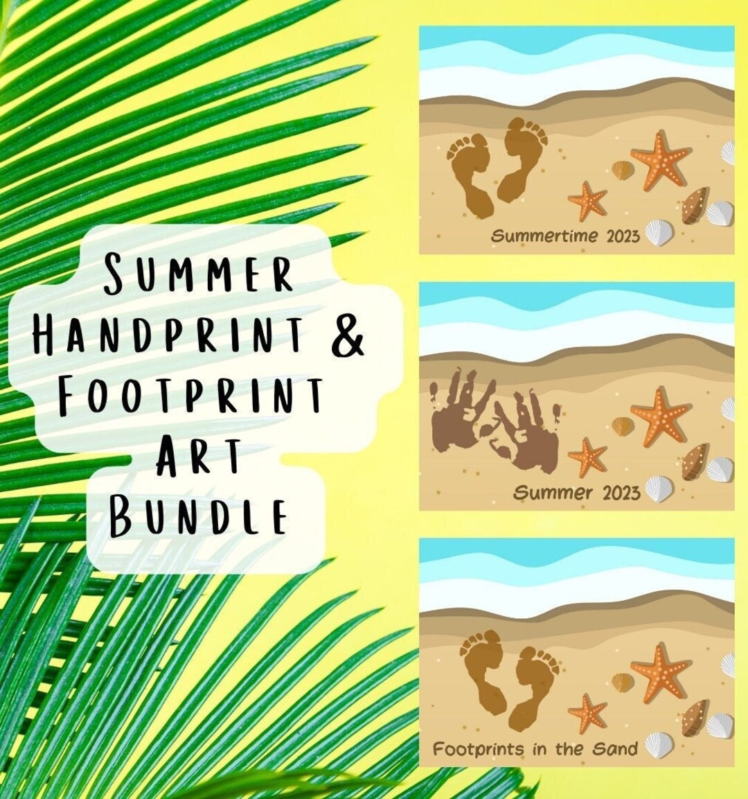 Summer Handprint Art | Summer Footprint Art Printable | Beach Art ...