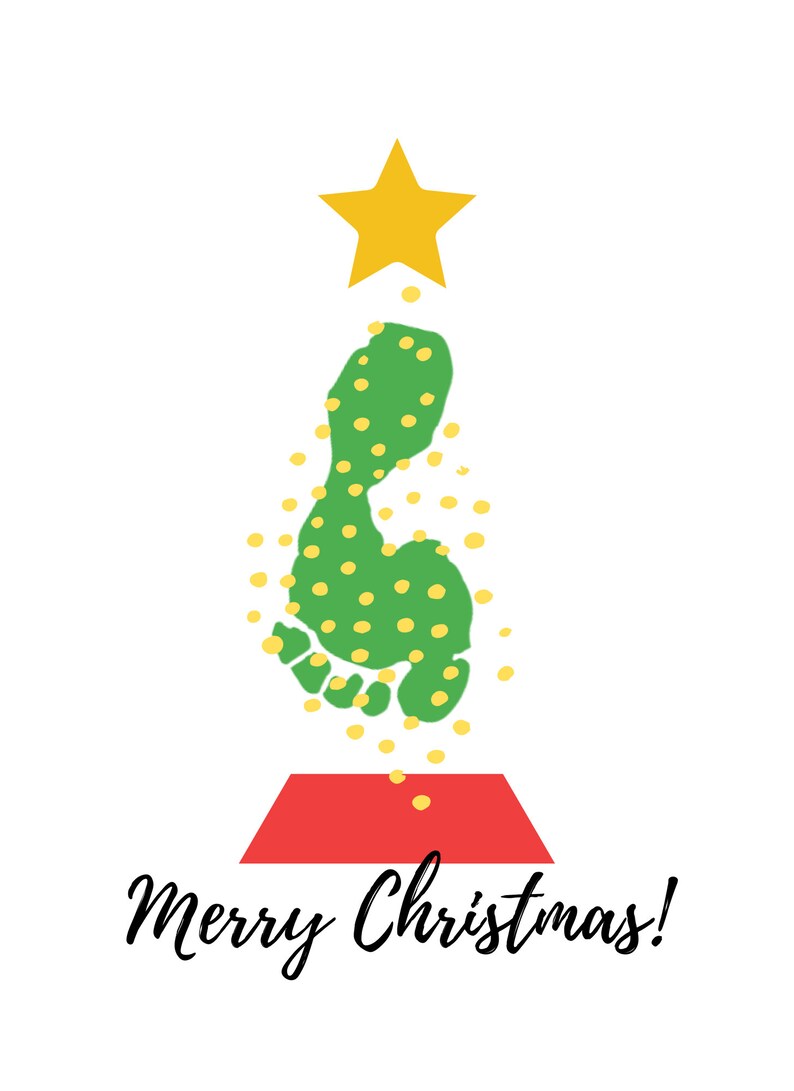 Merry Christmas Handprint Art Printable Christmas Tree - Etsy